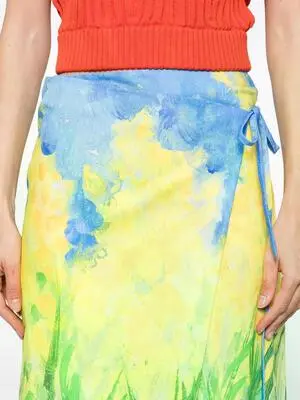 MSGM Floral-print Midi Skirt