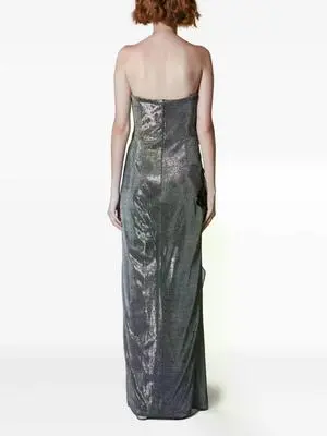 LETHICIA BRONSTEIN Lurex Strapless Gown