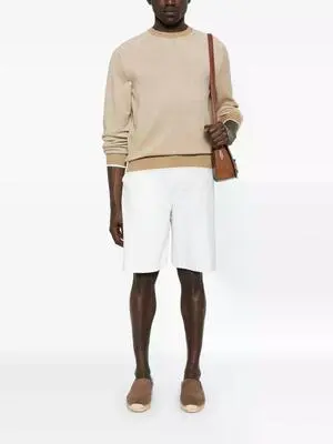 Canali Cotton Crewneck Sweater - Neutrals
