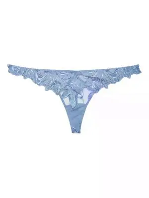 Fleur Du Mal Lily Thong - Blue