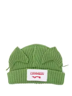 CHARLES JEFFREY Charles Jeffrey Loverboy Chunky Ears Beanie Green