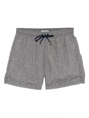 Canali Canali Graphic-Print Swim Shorts Grey