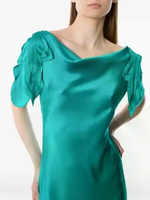 Alberta Ferretti Satin Maxi Dress