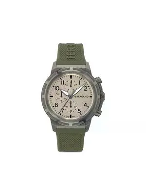 FERRAGAMO Logo-embossed 44mm Chronograph Watch - Grey