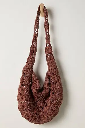 Free People Cotswold Crochet Shoulder Bag - Coffee Bean