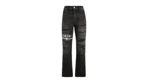 Amiri Ma Bar Logo Straight Jean - Black