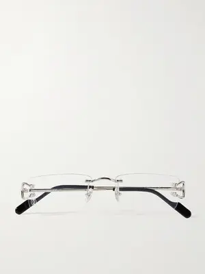 CARTIER Rimless Rectangular Optical Glasses - Silver