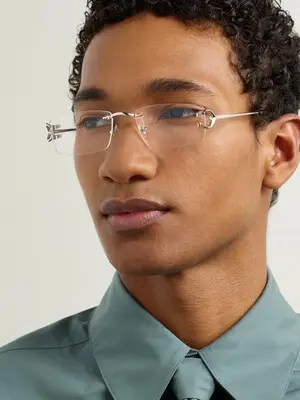 Cartier Rimless Rectangular Optical Glasses - Silver