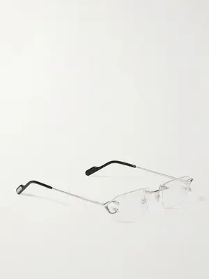 Cartier Rimless Rectangular Optical Glasses - Silver