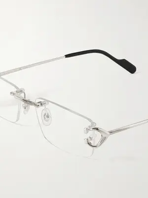 Cartier Rimless Rectangular Optical Glasses - Silver