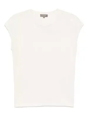 N.peal Cotton Cashmere Silk Top - White