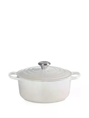 LE CREUSET Cocotte Round Cast Iron Casserole Dish - White
