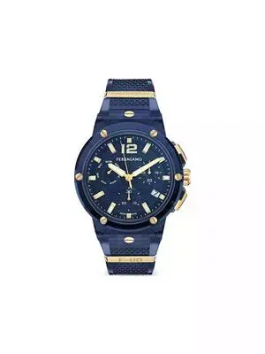 FERRAGAMO F80 44mm Chronograph Watch - Blue