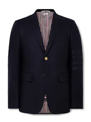 Thom Browne Slim-fit Striped Wool And Cashmere-blend Flannel Suit Jacket - Blue