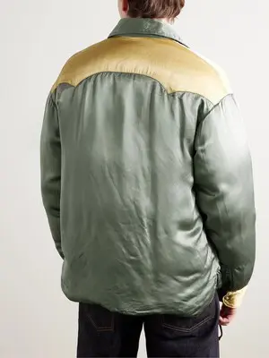 Visvim Panelled Padded Down Jacket - Green