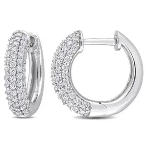 JULIANNA B. Moissanite Hoop Earrings - Sterling Silver