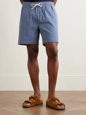 Portuguese Flannel Straight-leg Jacquard Drawstring Shorts