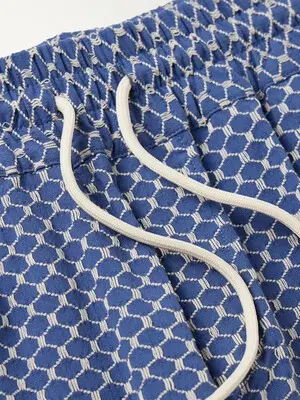 Portuguese Flannel Straight-leg Jacquard Drawstring Shorts