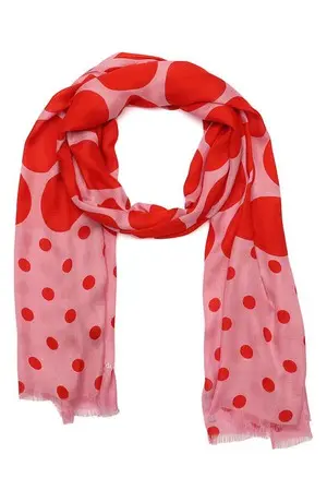 Kate Spade New York Seasonless Dot Oblong Scarf - Classic Red Surf Pink
