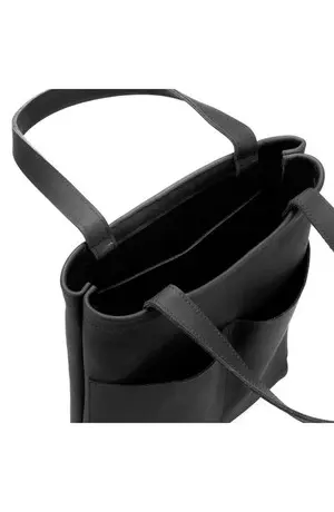 EZRA ARTHUR Brooklyn Leather Tote Bag - Black