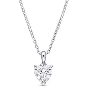 JULIANNA B. Moissanite Heart Pendant Necklace - Sterling Silver