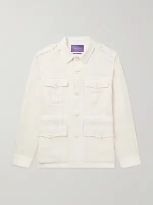 Ralph Lauren Purple Label Linen, Cotton And Silk-blend Overshirt