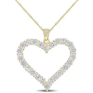 JULIANNA B. 2-2/5 Ct Dew Moissanite Heart Pendant Necklace - Yellow-plated