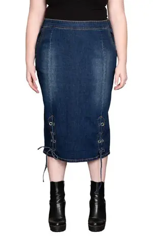 STANDARDS & PRACTICES High-waist Denim Pencil Skirt