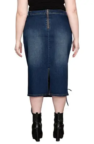 STANDARDS & PRACTICES High-waist Denim Pencil Skirt