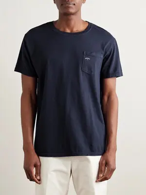 NOAH Core Logo-print Cotton-jersey T-shirt - Blue