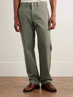 Nn07 Aden 1923 Straight-leg Organic Cotton-blend Twill Chinos - Green