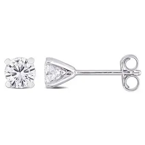 JULIANNA B. Moissanite Solitaire Stud Earrings - Sterling Silver