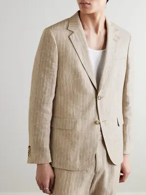 Mr P. Striped Linen Suit Jacket