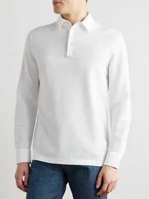 Loro Piana Cotton-piqué Polo Shirt - White