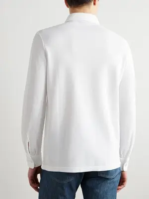 Loro Piana Cotton-piqué Polo Shirt - White