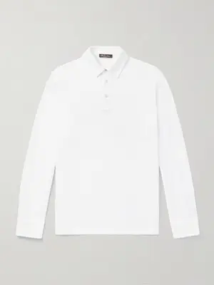 Loro Piana Cotton-piqué Polo Shirt - White