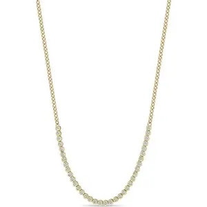 Zoe Chicco Diamond Bezel Curb Chain Necklace - 14k Yellow Gold
