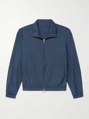 Loro Piana Reversible Storm System® Jersey And Twill Bomber Jacket - Blue