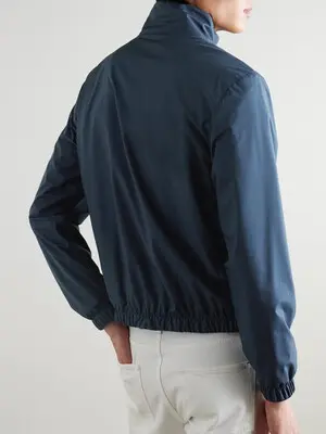 Loro Piana Reversible Storm System® Jersey And Twill Bomber Jacket - Blue