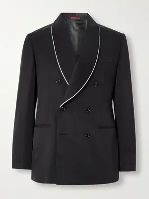 Brunello Cucinelli Double-breasted Shawl-lapel Silk-twill Tuxedo Jacket