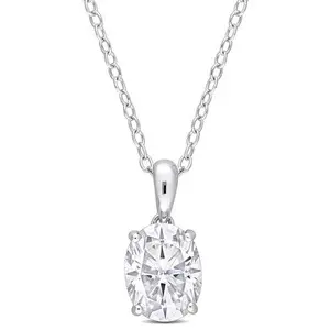 JULIANNA B. Moissanite Oval Solitaire Pendant Necklace