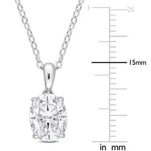 JULIANNA B. Moissanite Oval Solitaire Pendant Necklace