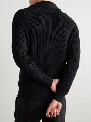 Brunello Cucinelli Shawl-collar Ribbed Cotton Cardigan
