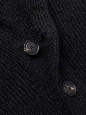 Brunello Cucinelli Shawl-collar Ribbed Cotton Cardigan