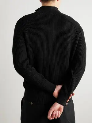 Brunello Cucinelli Ribbed Cotton Half-zip Sweater