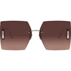 Dior 30montaigne S7u Oversized Geometric Sunglasses - Matte Rose Gold / Roviex
