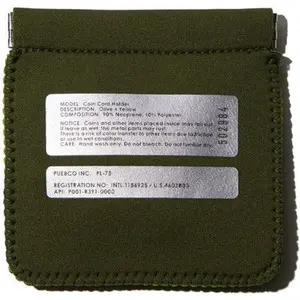 PUEBCO Coin Card Holder - Olive/yellow