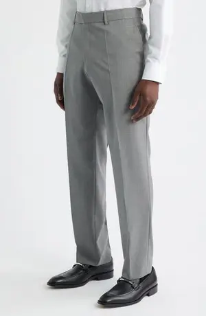 BOSS Flat Front Wool Suit Pants
