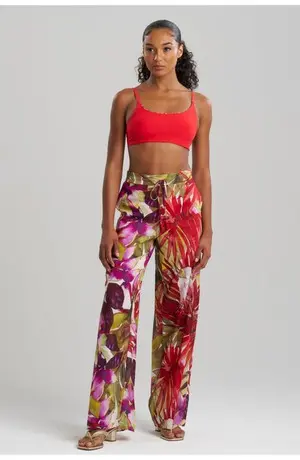 Natori Rainforest Printed Pants With Tassels