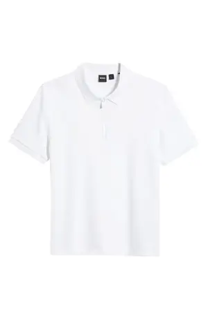BOSS Paras Quarter Zip Cotton Polo